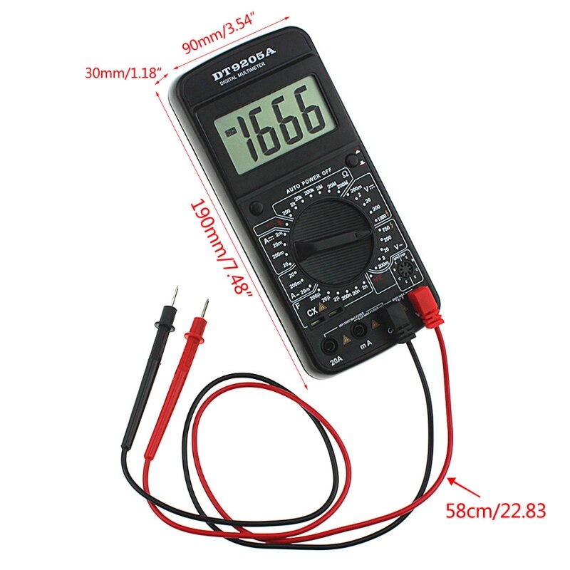 DT9205A Digital Multimeter AC/DC Voltmeter Ammeter... – Grandado