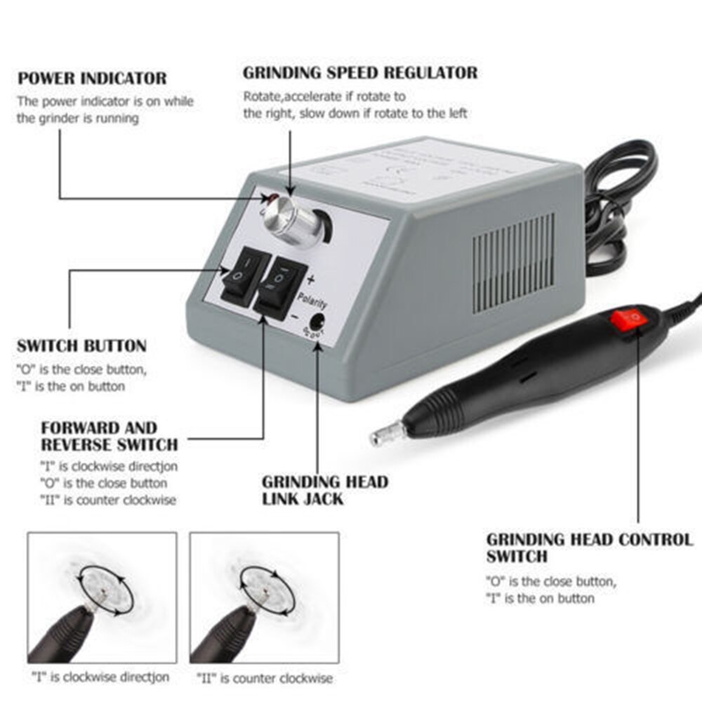 Diozo Elektrische Manicure Boor Nail Boor Machine ... – Vicedeal