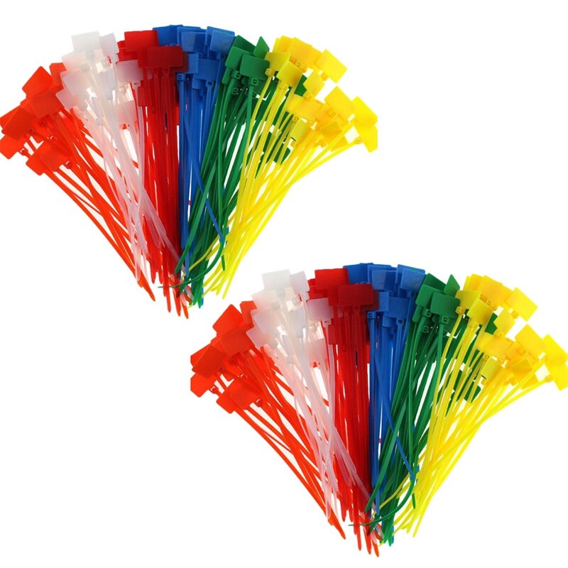 500 Pcs 7Colors Nylon Cable Marker Ties Self-Locki... – Vicedeal