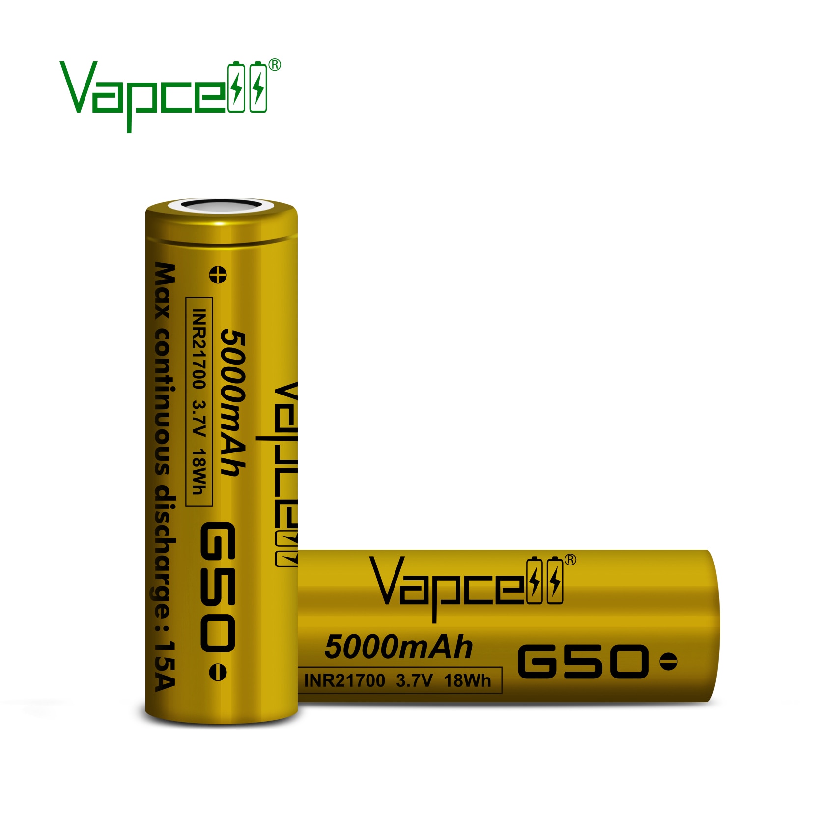 Original Vapcell 21700 5000mAh 15A G50 battery Rec... – Vicedeal