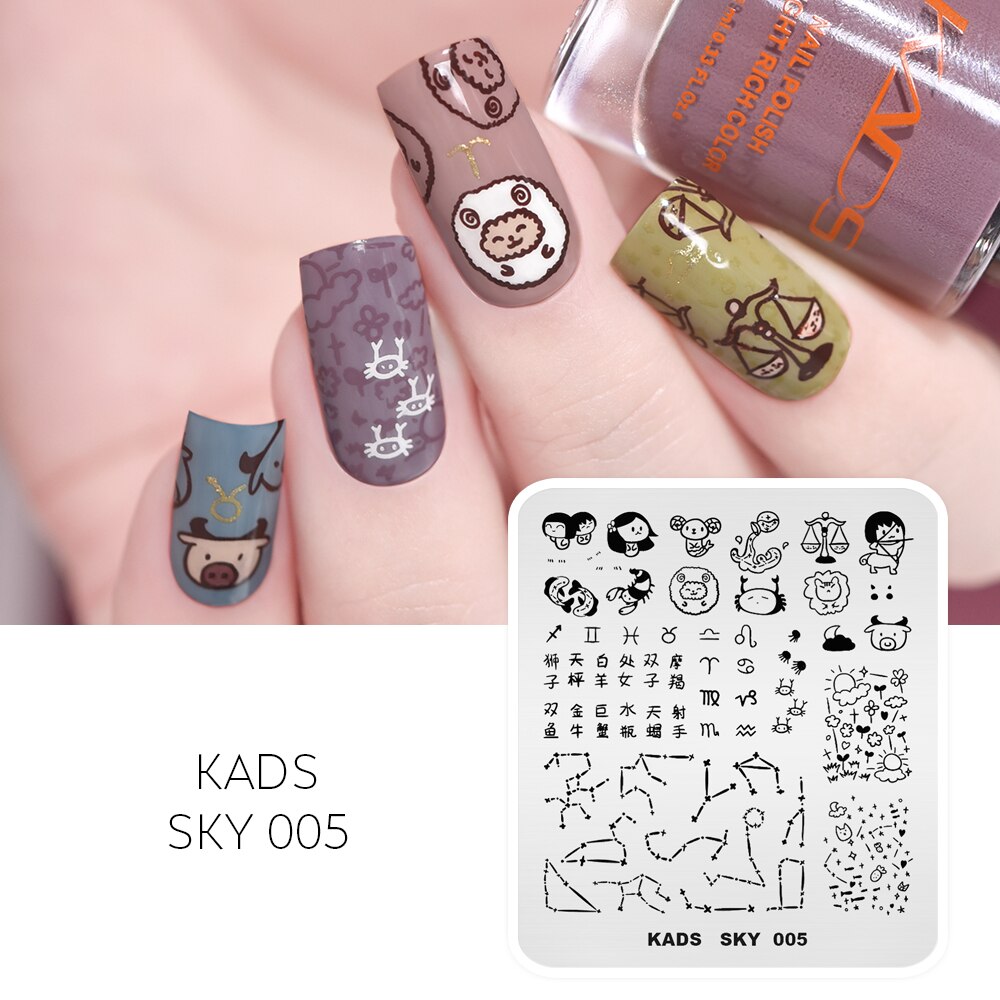 KADS Nail Art Plate Stamp Template Sky 005 Twelve ... – Grandado