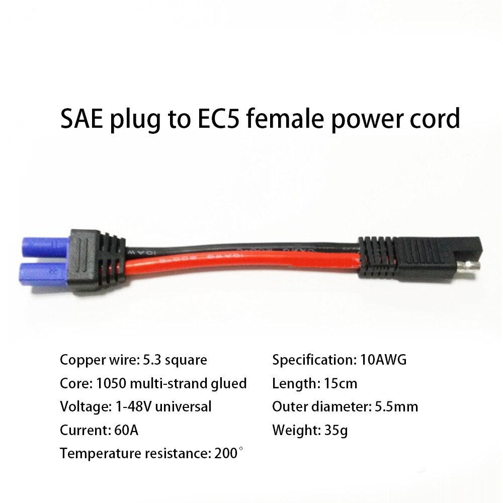10AWG 15Cm Sae Plug Naar EC5 Vrouwelijke Netsnoer ... – Grandado