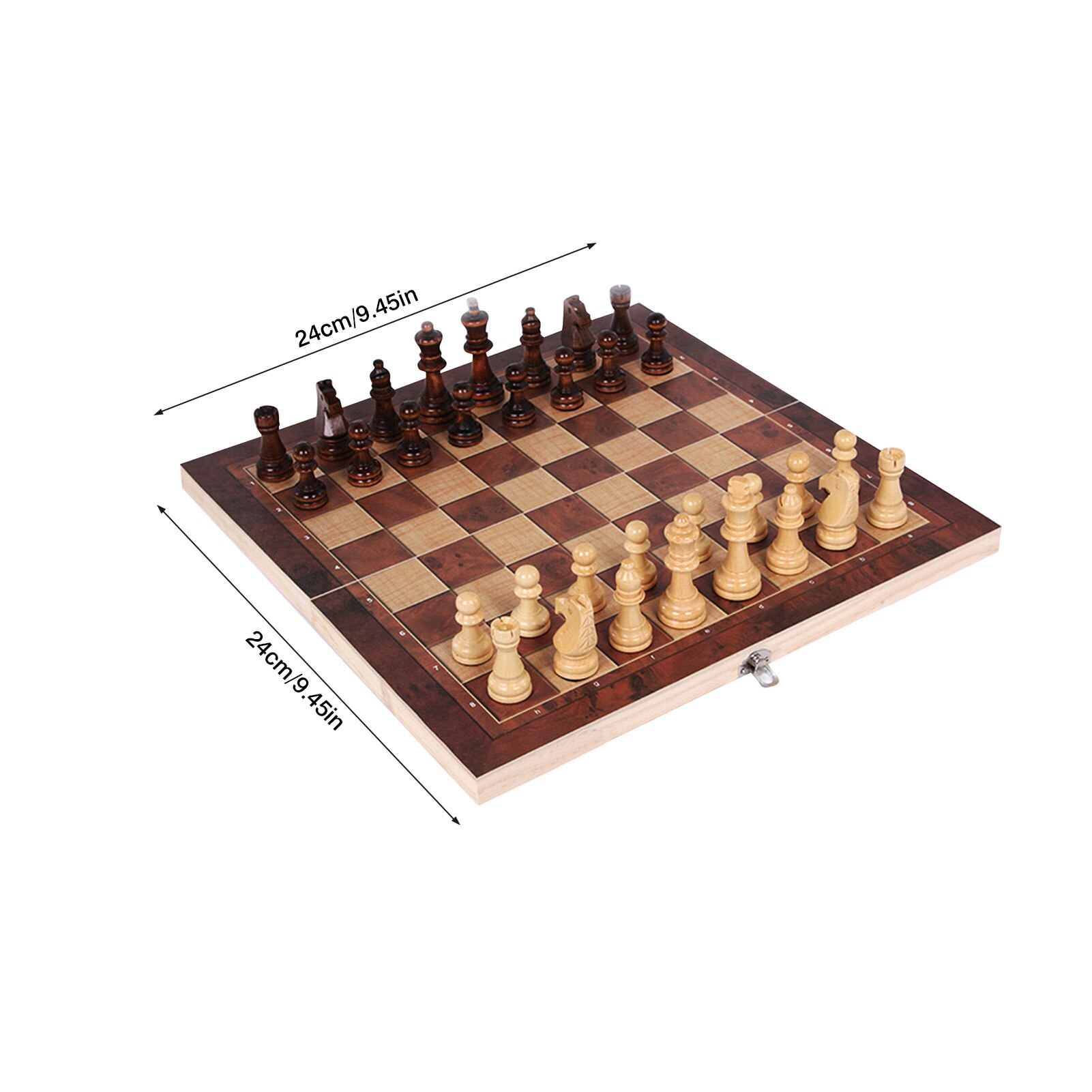 3 in 1 Foldable Wooden Chess Board Set Travel Game... – Grandado