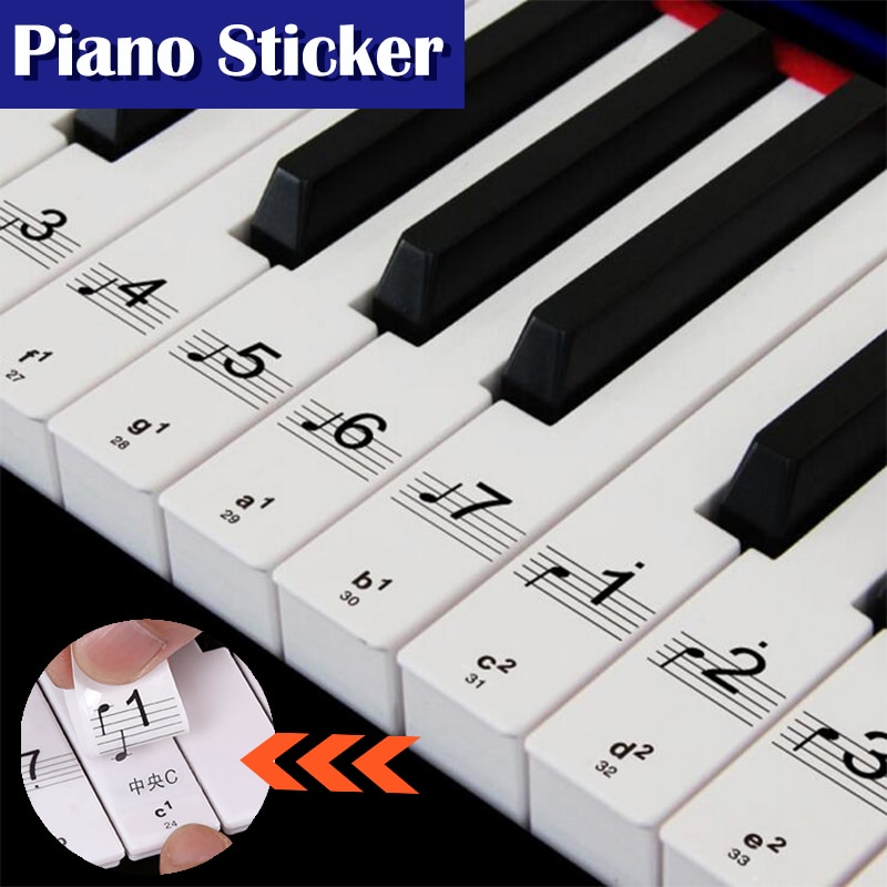 ! Transparent Piano Keyboard Sticker 49 61 76 88 K... – Grandado
