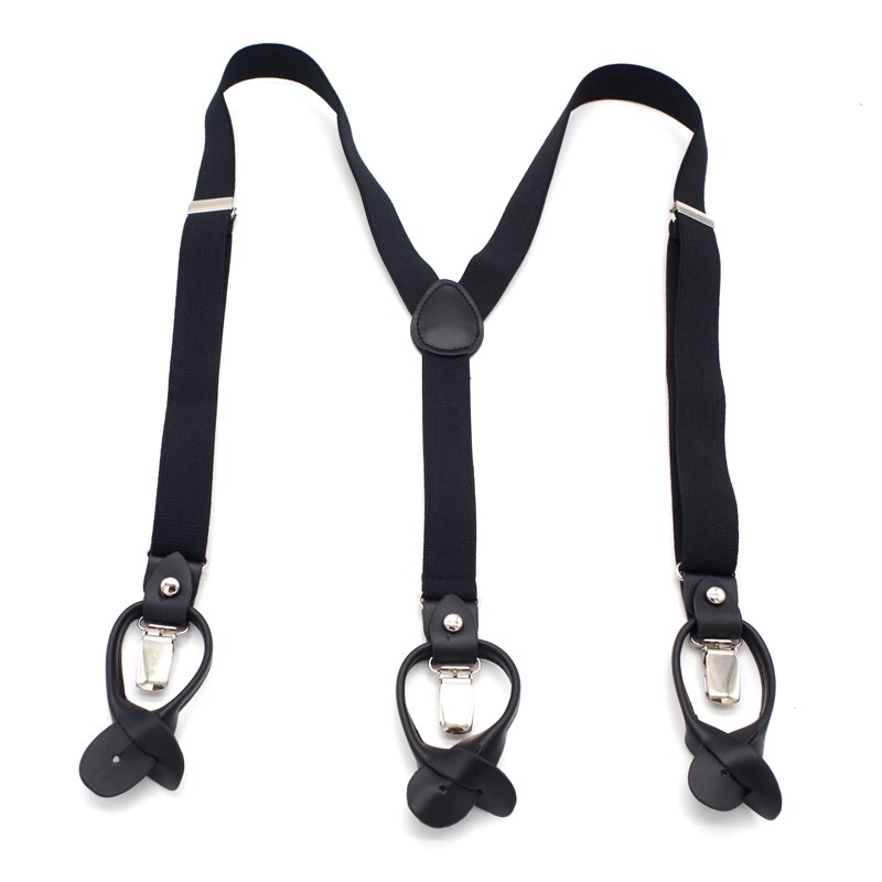 Black Button Suspenders Leather for Women Y-back S... – Vicedeal
