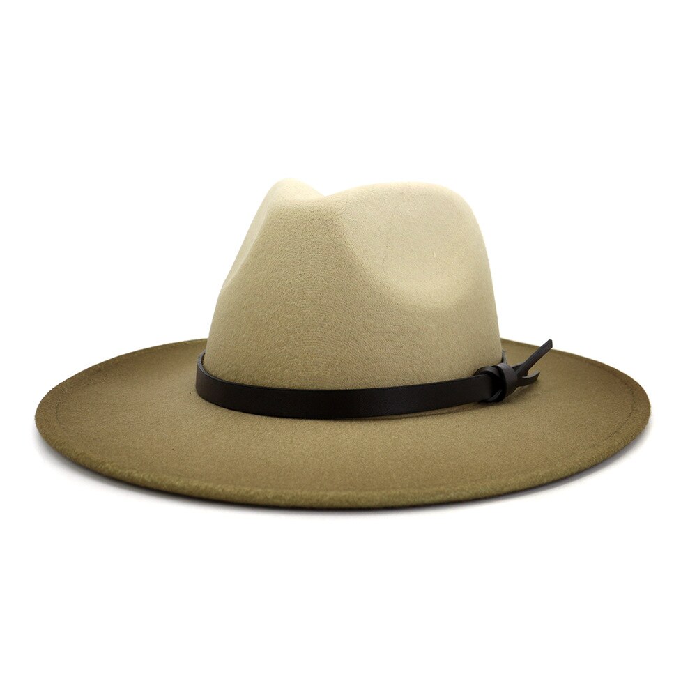 QBHAT Newly Gradients Wool Felt Wide Brim Fedora H... – Grandado