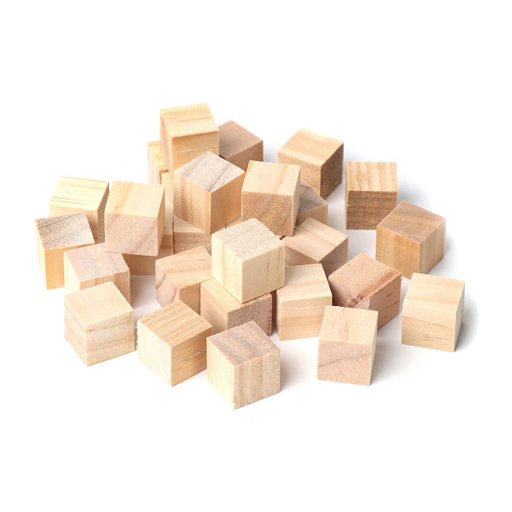 30pcs 15mm Wooden Square Crafts Kid Cube Building ... – Vicedeal