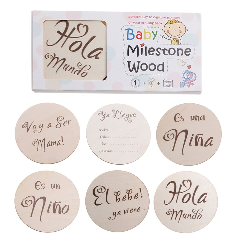 6 Pcs/Set Handmade Baby Milestone Cards Newborn Mo... – Grandado