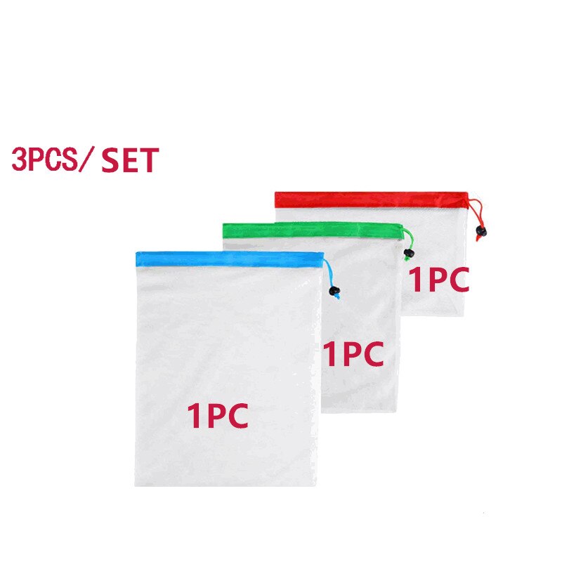 3pcs/set ReusablePolyester Mesh Produce Bags Fruit... – Grandado