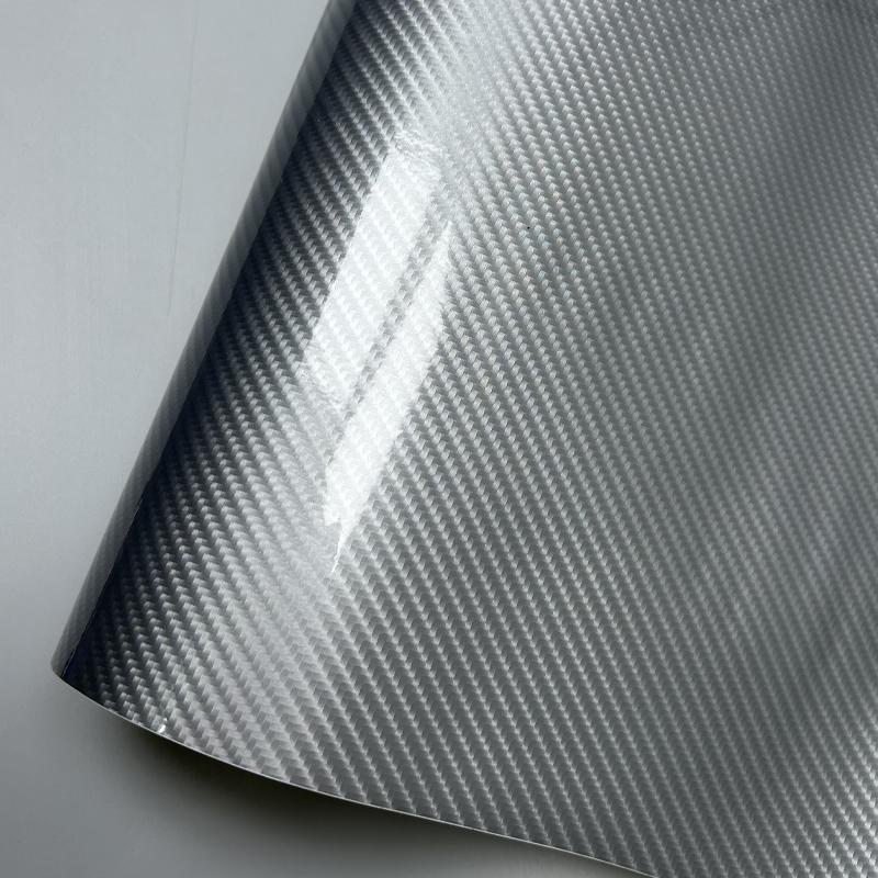 High Glossy Silver 6D Car Sticker Carbon Fiber Vin... – Grandado