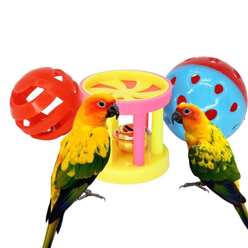 3 Pieces Set Birds Toys Colorful Foot Rolling Vers... – Vicedeal