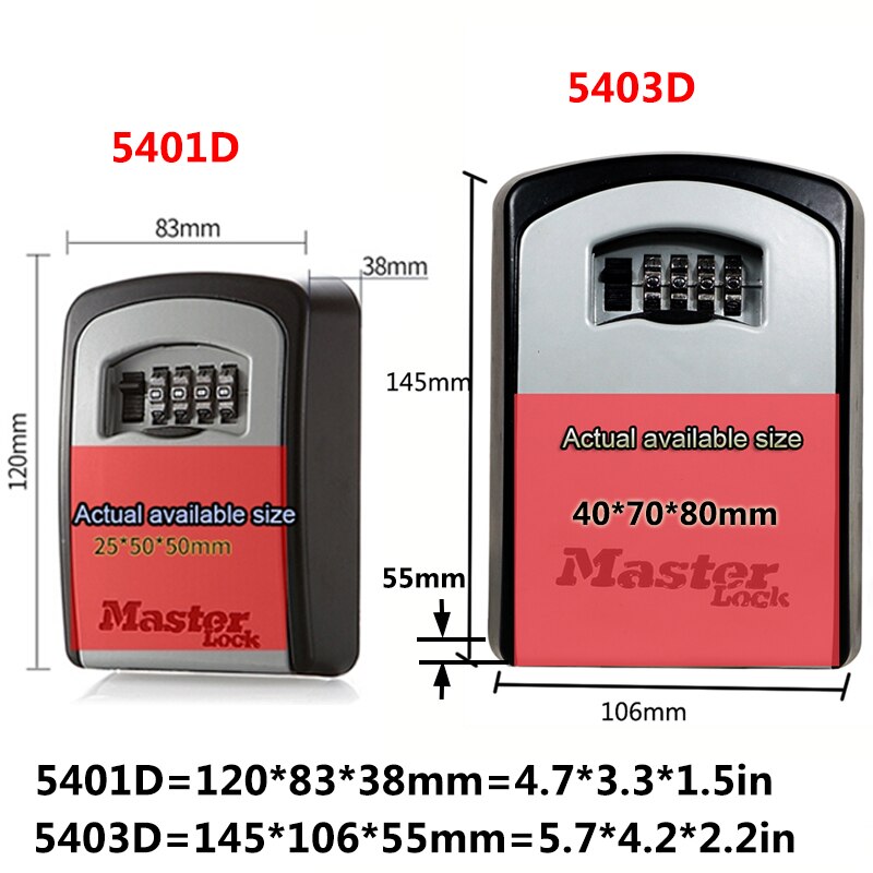 Master Lock Key Lock Box 4 Cijfercombinatie Wachtw... – Vicedeal