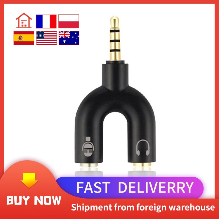 3.5mm Splitter Stereo Plug U-shape Stereo Audio Mi... – Grandado