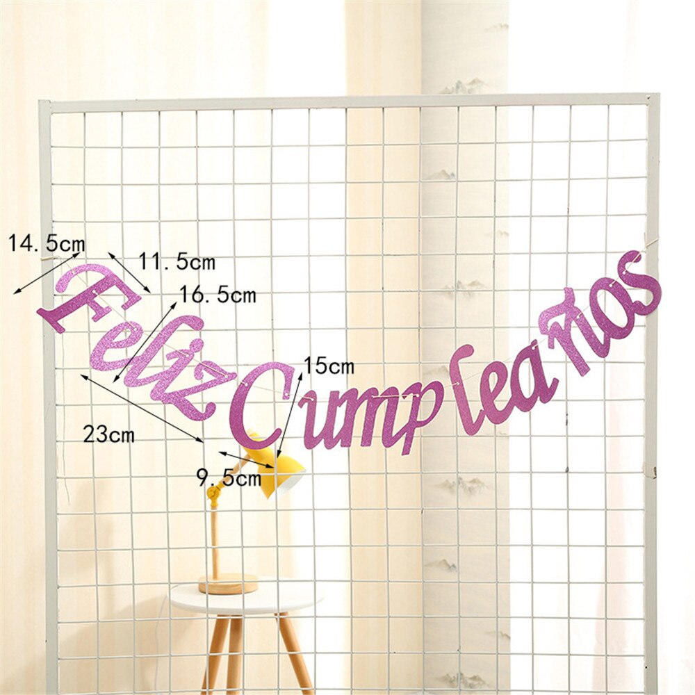1set Spanish Happy Birthday Banner Gold Silver Ros... – Grandado
