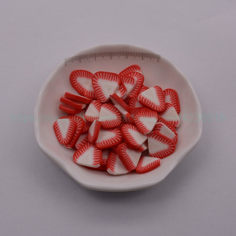 80PCS Mid Polymer Clay Slices Cute Strawberry Shap... – Grandado