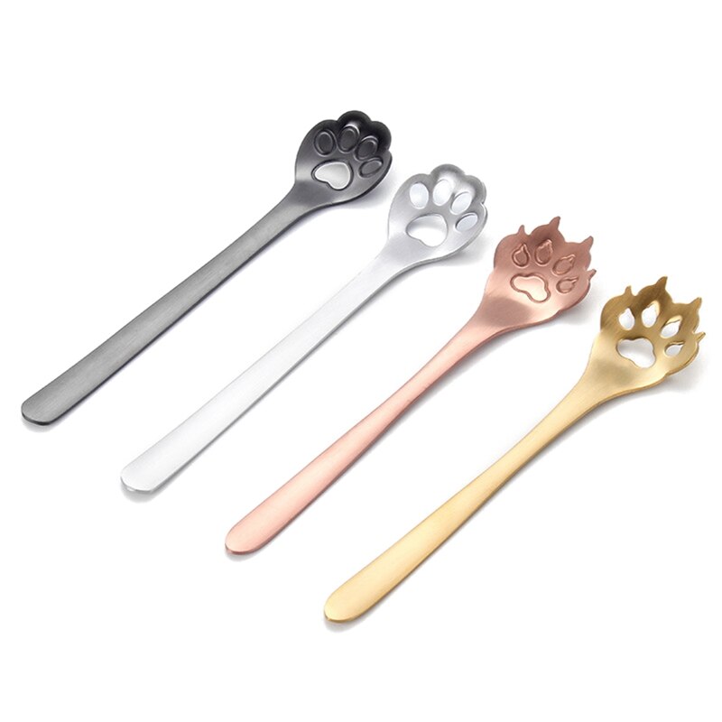 Mini Cute Cat Paw Dog Paw Long Handle Spoons Stain... – Vicedeal