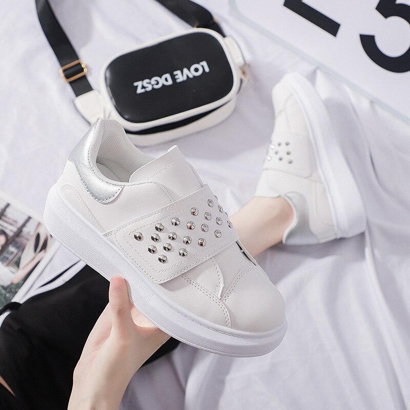 soft sneakers ladies shoes white velcro ladies sne... – Grandado