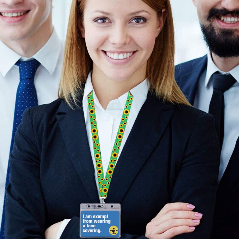 Home office supplies ID Cover with Sunflower Lanya... – Grandado