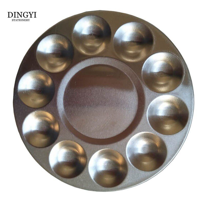 10 Holes Aluminum Paint Palette Plate Round Waterc... – Grandado