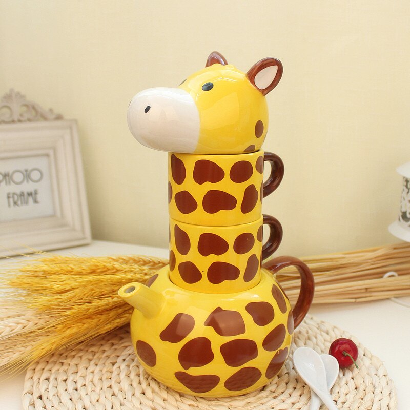 1Set 3D Giraffe Animal Mug Teapot Hand-painted Cer... – Grandado