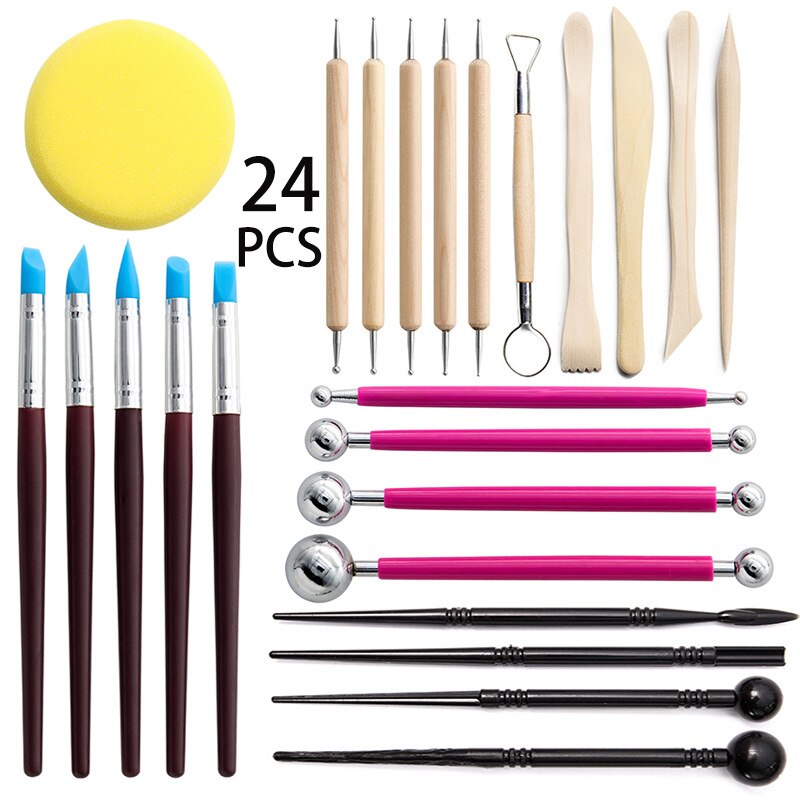 24pcs/set Polymer Clay Tools Clay Sculpting Kit Sc... – Vicedeal