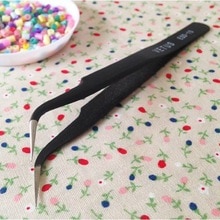 Carbon Steel High precision black curved tweezer D... – Grandado