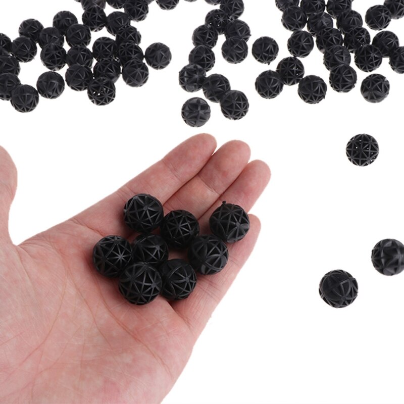 100 Pcs 16mm Aquarium Bio Balls Filter Media Wet D... – Grandado