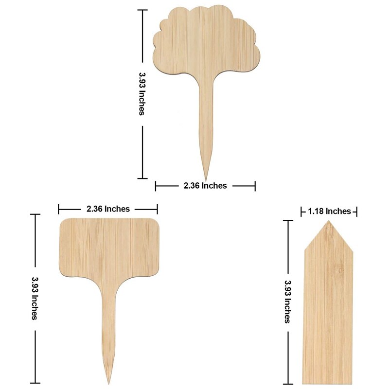 60Pcs Bamboo Plant Label, 3 Kinds of Plant Label L... – Vicedeal