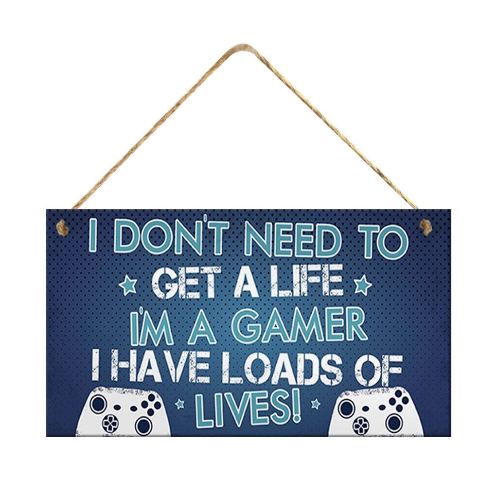 Game Slogan Wooden Door Signs Wall Plaques Decor D... – Grandado