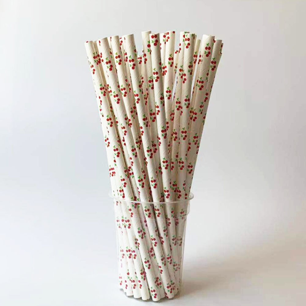 Fruit Straw Colored Paper Straw Style Disposable P... – Grandado