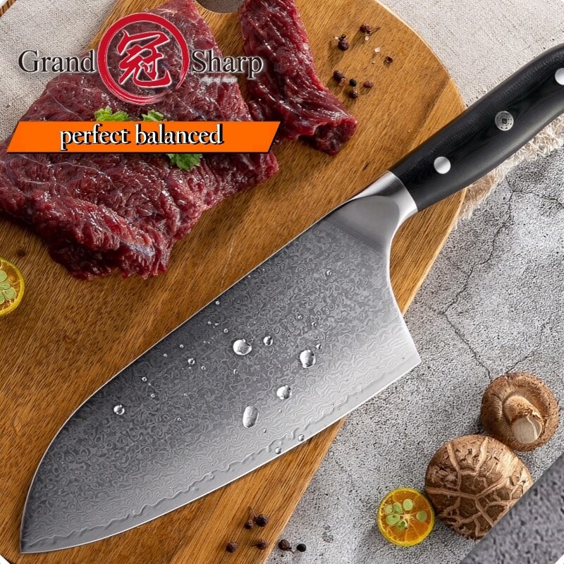 Damascus Kitchen Knife vg10 Japanese Damascus Stai... – Grandado