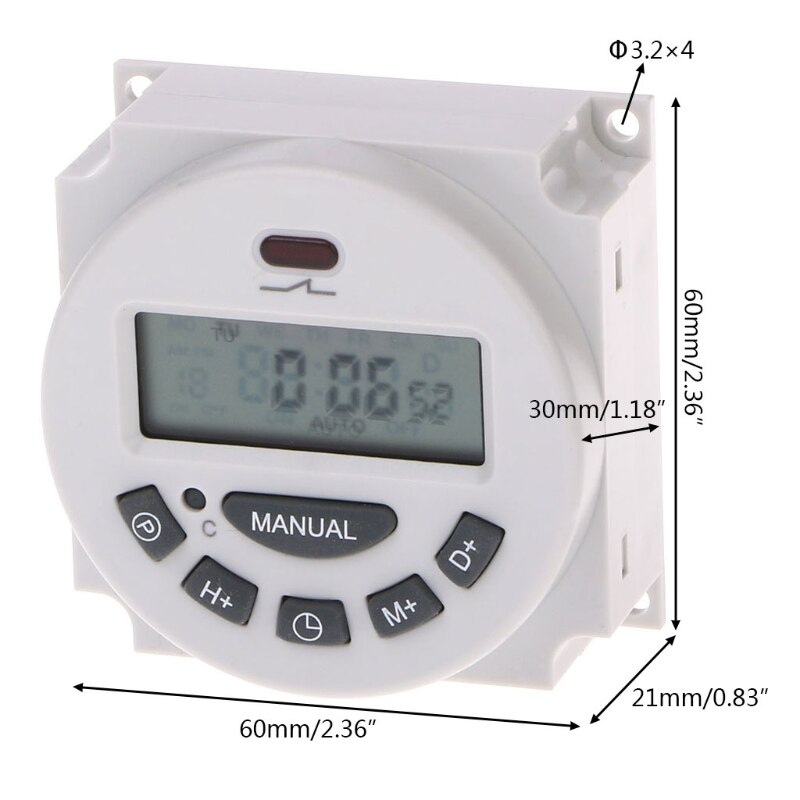 AC 220V DC 12V Digital Timer Schalter LCD Weekly 7... – Vicedeal