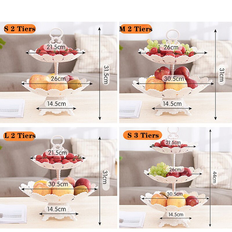 Assembly 3 Tiers Plastic Fruit Plates Hollow Out W... – Grandado