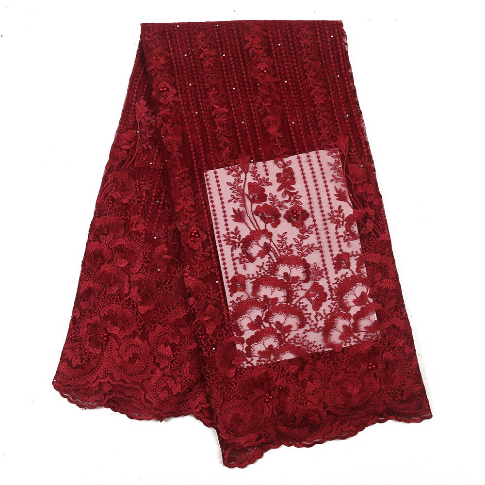 African Beaded Lace Fabrics Lace Nigerian Tulle La... – Vicedeal