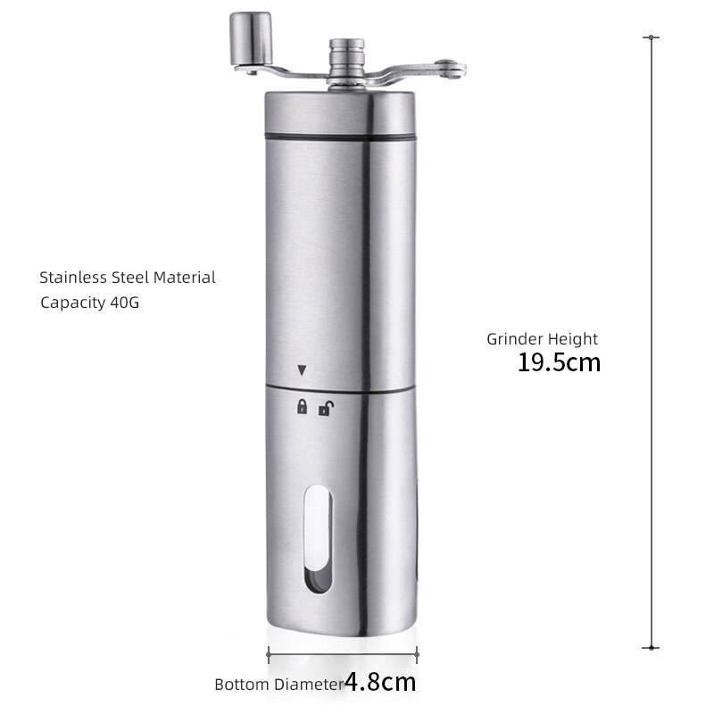 Silver Coffee Grinder Mini Stainless Steel Hand Ma... – Grandado