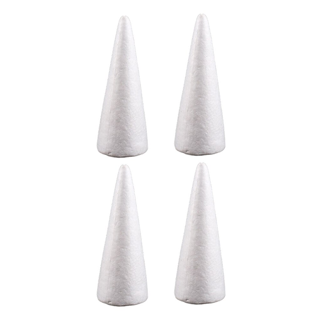 6 uds 24cm blanco de espuma sólida DIY cono hecho ... – Grandado