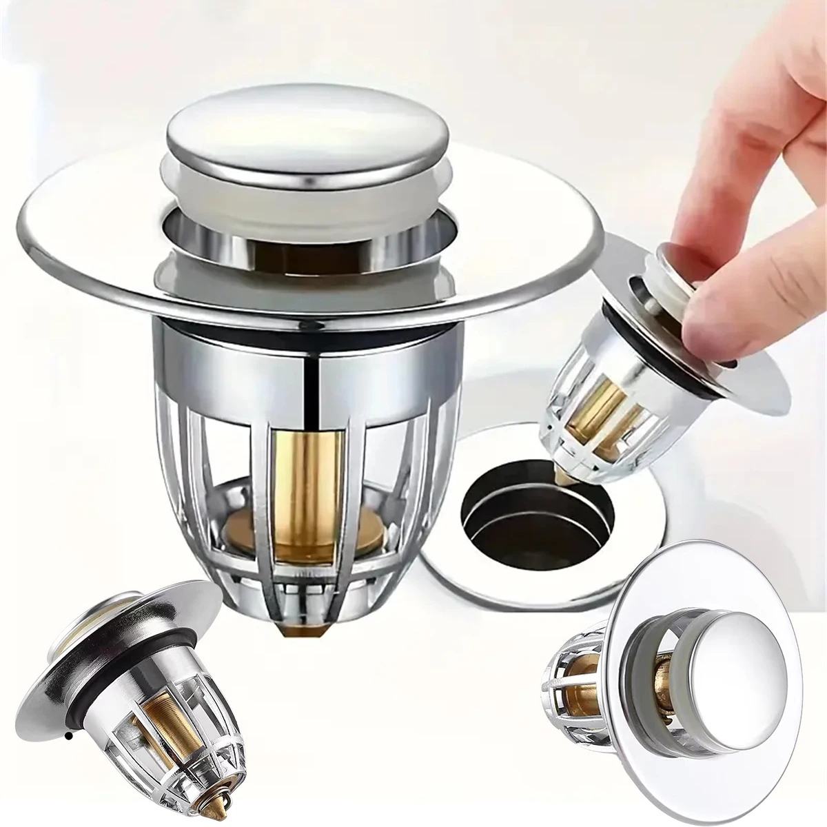 Universal Rebound Drain Plug Filter Basin Pop-up C... – Vicedeal