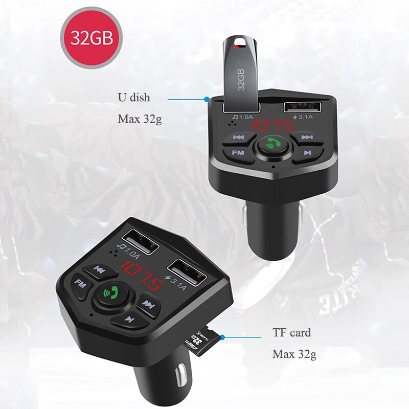 Elistooop Bluetooth 5.0 FM Transmitter Car Kit MP3... – Grandado