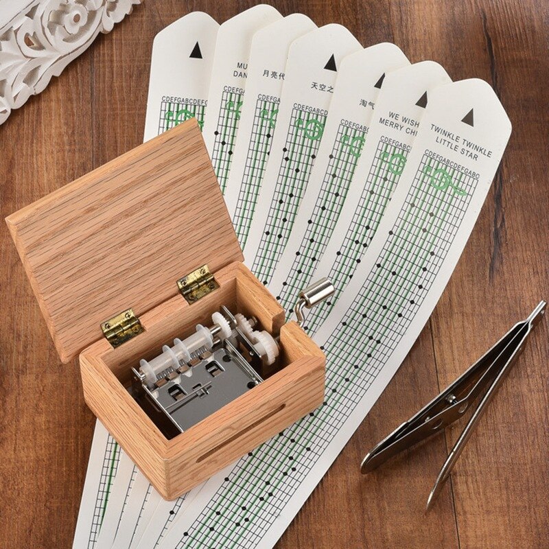 Hand Crank Music Box with Hole Punch and 10 Paper ... – Vicedeal