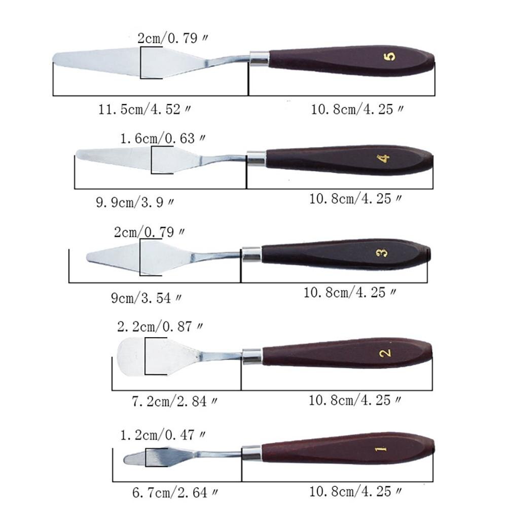 5pc Set Arts Stainless Steel Spatula Kit Palette K... – Grandado