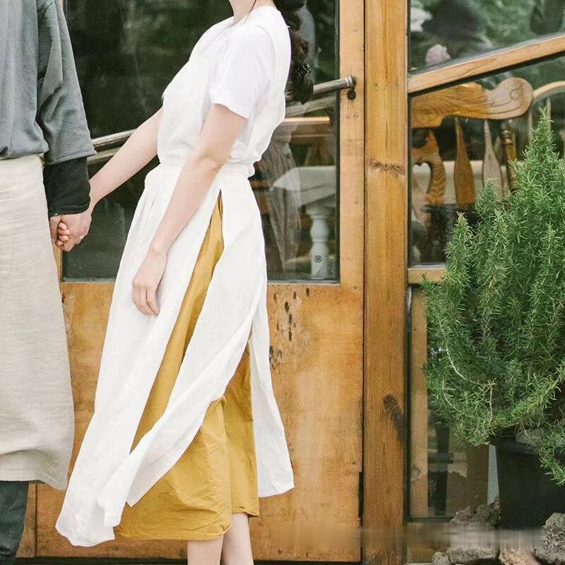 Cotton and linen apron retro art apron kitchen flo... – Vicedeal