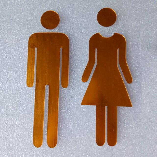 MEN & WOMEN Toilet Sign Stickers Restroom Wall Adh... – Grandado
