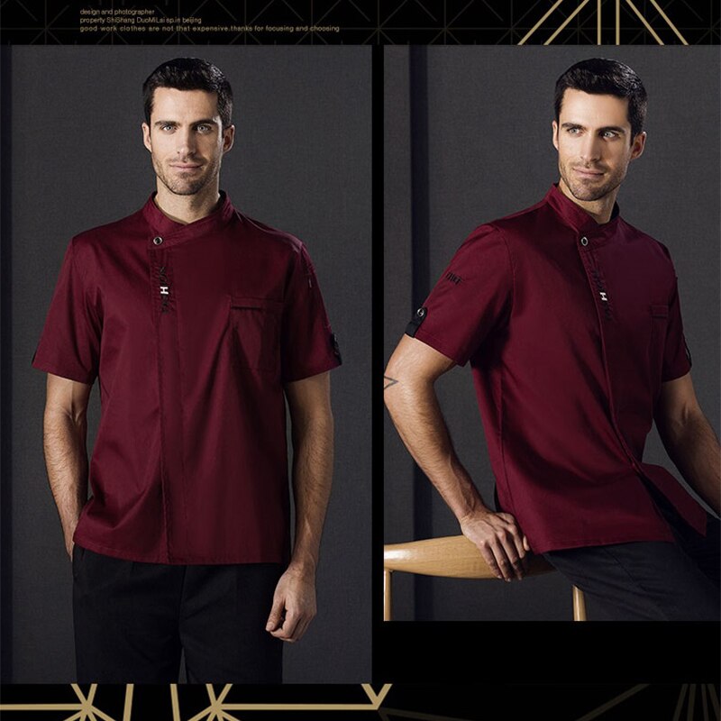 Restaurant Kitchen Man Woman Short Sleeve Chef Jac... – Grandado