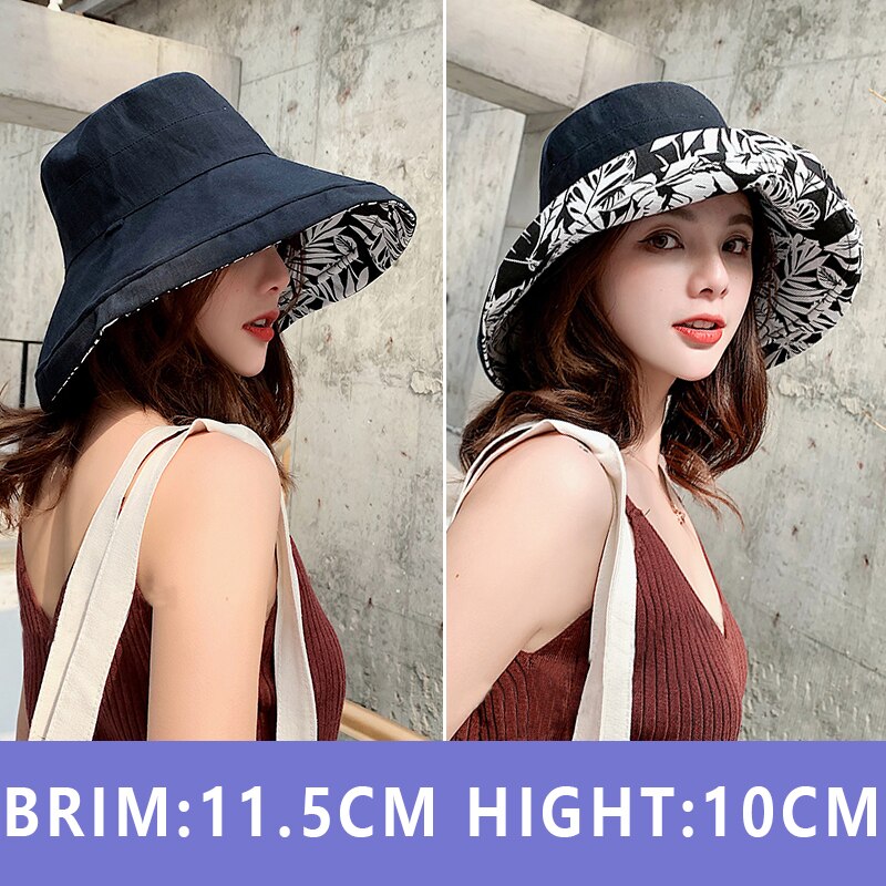 Summer Women Double-sided Flower Print Cotton Sun ... – Vicedeal