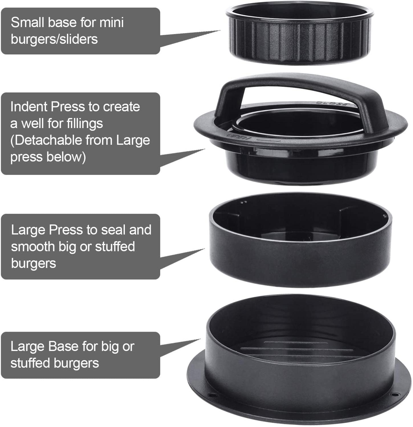 Burger Press, Different Size Hamburger Patty Molds... – Vicedeal