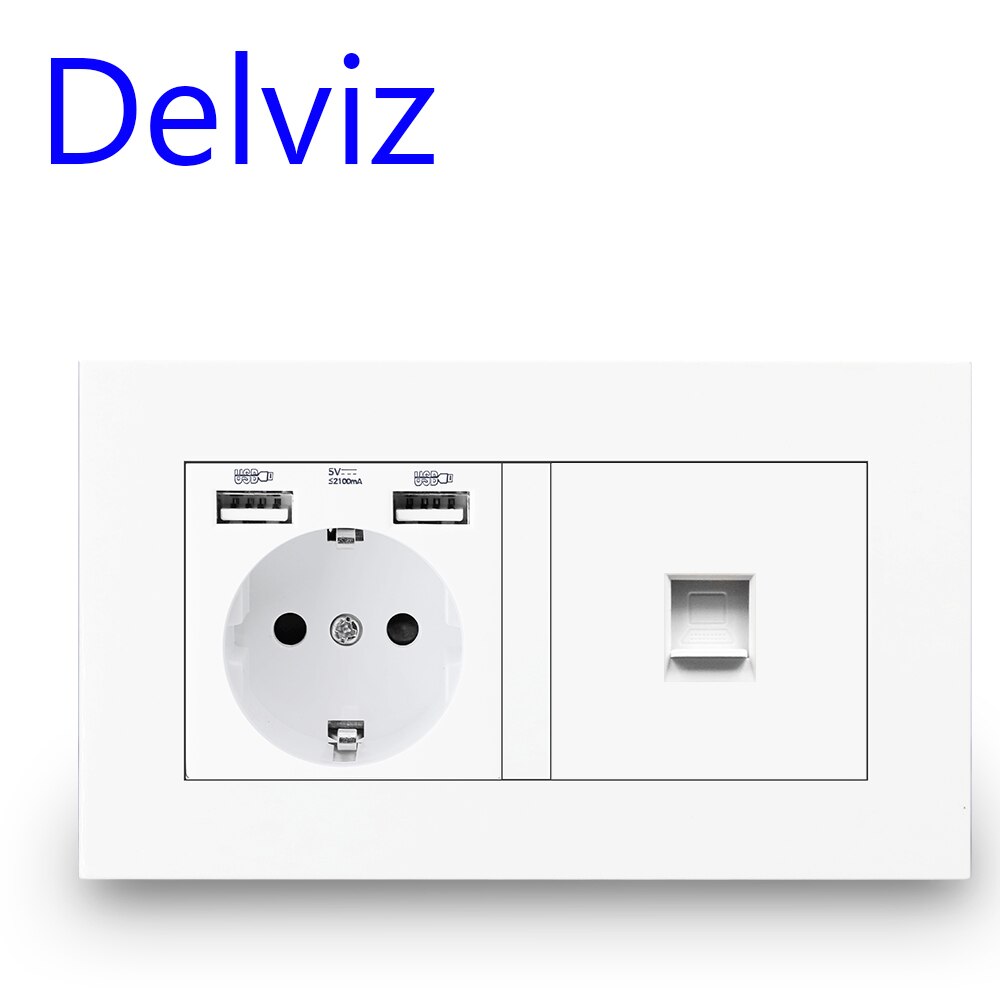 Delviz RJ45 Computer Wall Socket, EU Standard USB ... – Grandado