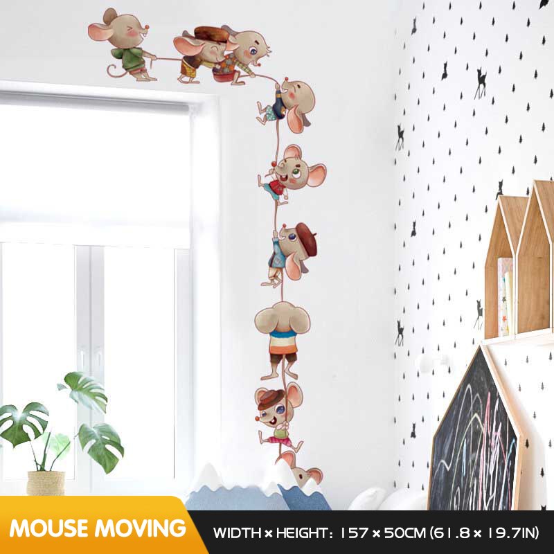 Cartoon Mouse Family Kids Room Decor Self-adhesive... – Grandado