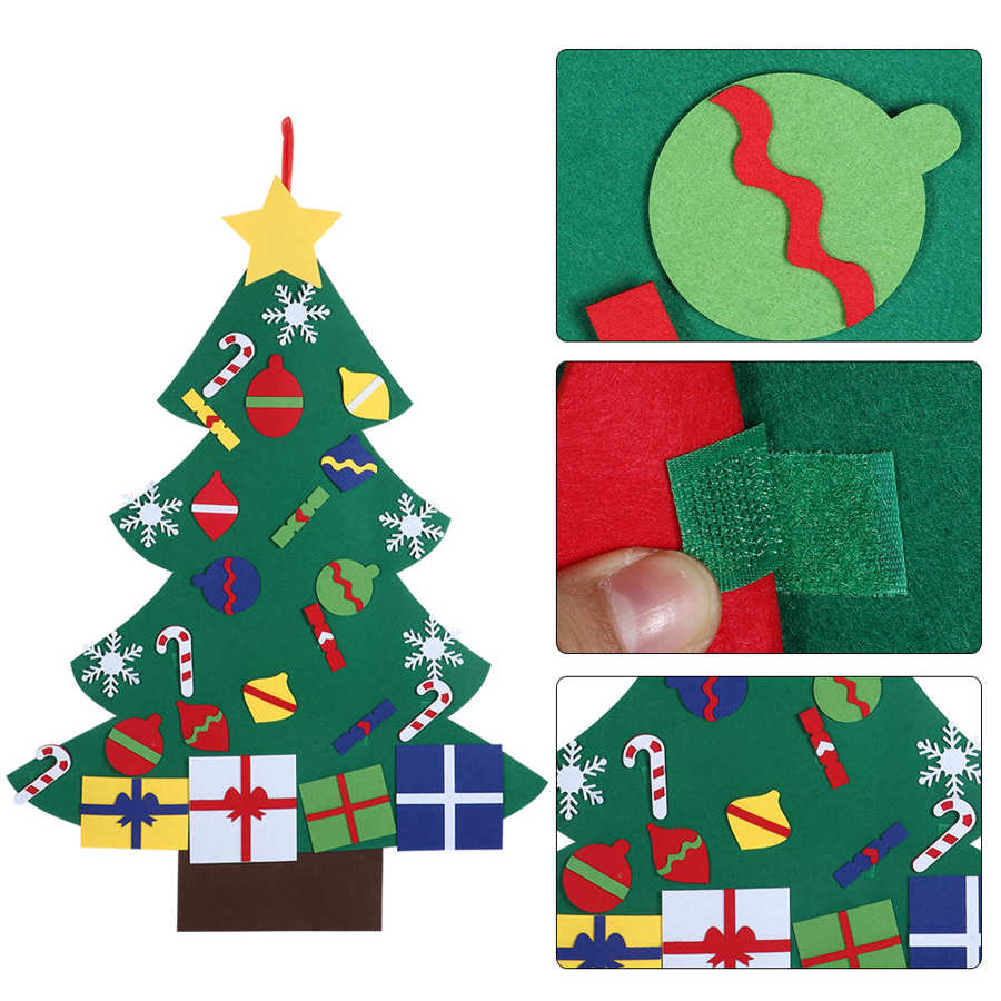 DIY Felt Christmas Tree Set with Ornaments for Xma... – Grandado