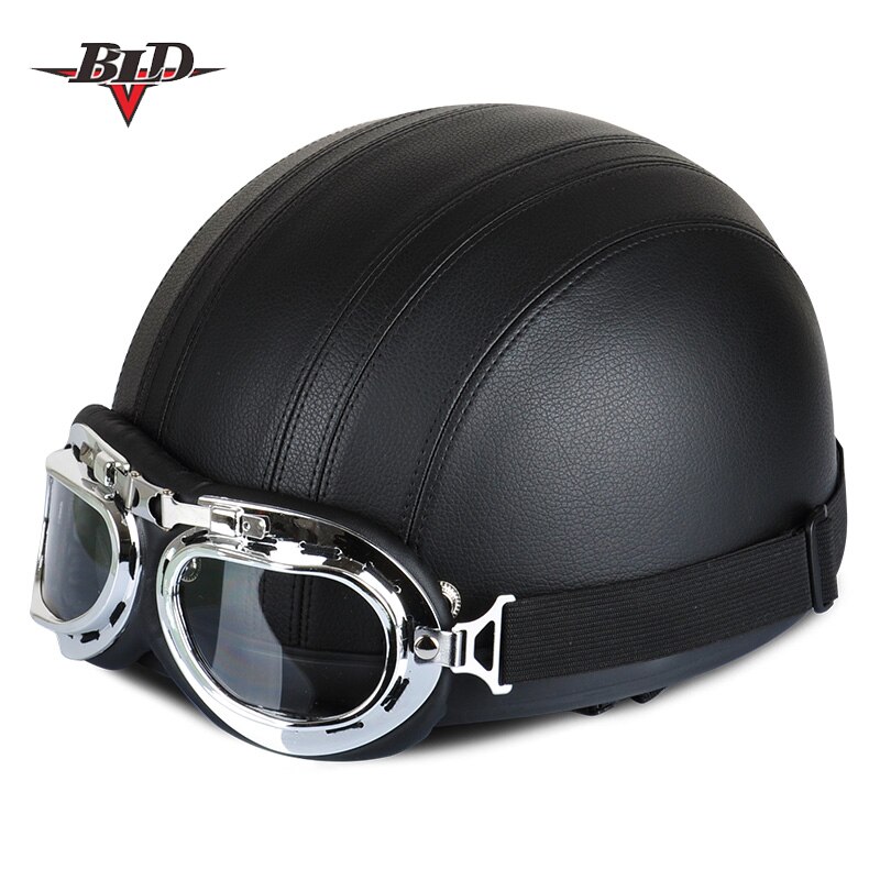 Brand Vintage Motorhelm Open Gezicht Retro Half He... – Grandado