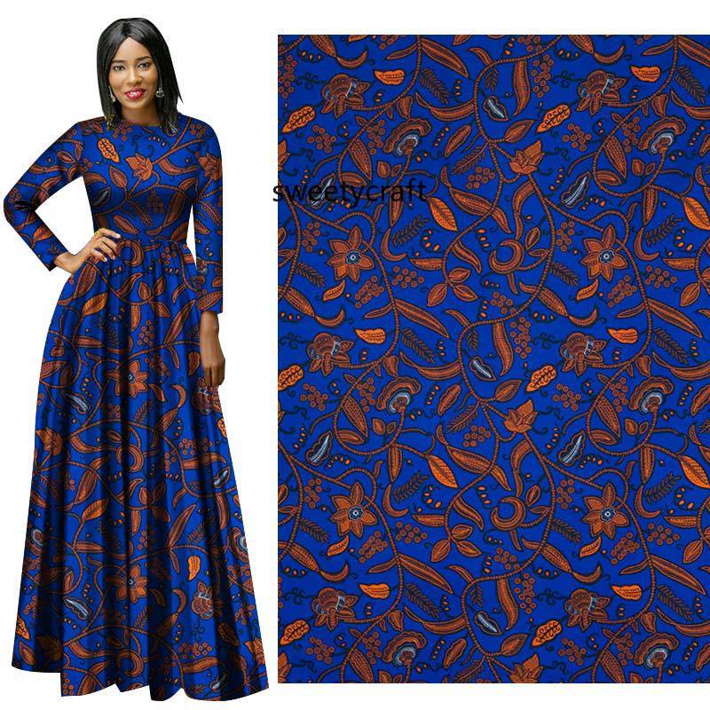 100% Polyester Vlakte Afrikaanse Stof Wax Bladeren... – Grandado